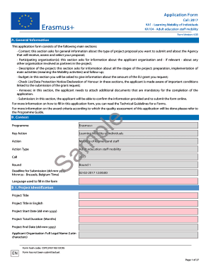 Fillable Online ec europa Application Form for Adult Education Staff ...