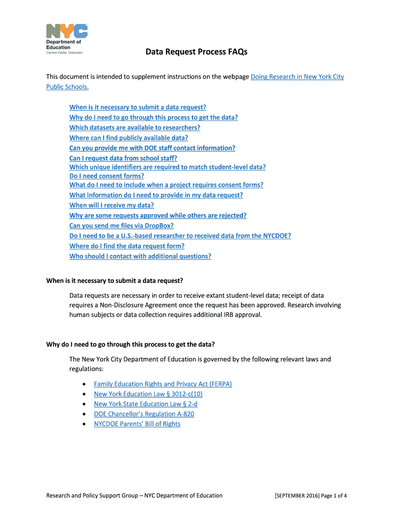 Fillable Online Data Request Process FAQs Fax Email Print - pdfFiller