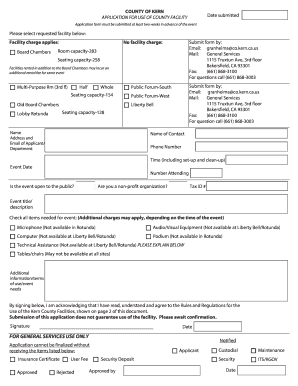 Fillable Online co kern ca Facility App 1.pdf Fax Email Print - pdfFiller