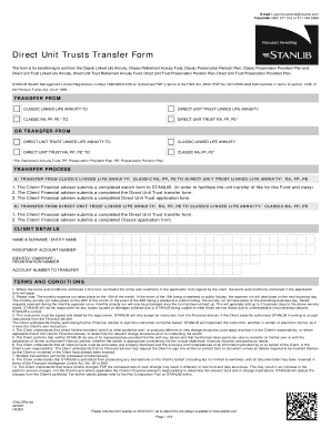 Fillable Online Direct Unit Trusts Transfer Form - stanlib.com Fax ...