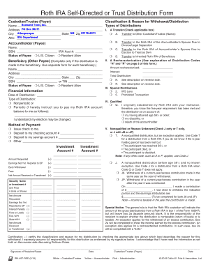 Fillable Online Roth IRA Self-Directed or Trust Distribution Form Fax ...