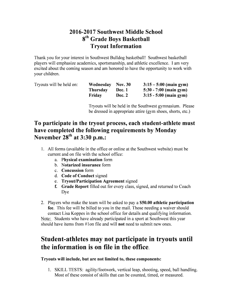 Basketball Tryout Letter Template Bvdo khuf steelmaxremolques 