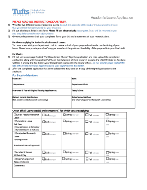Fillable Online ase tufts Academic Leave Application Fax Email Print ...
