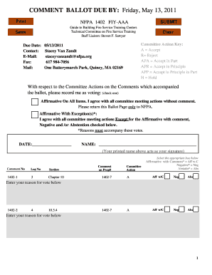 Fillable Online nfpa Ballot Form - NFPA Fax Email Print - pdfFiller