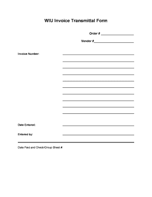 Fillable Online wiu WIU Invoice Transmittal Form Fax Email Print ...