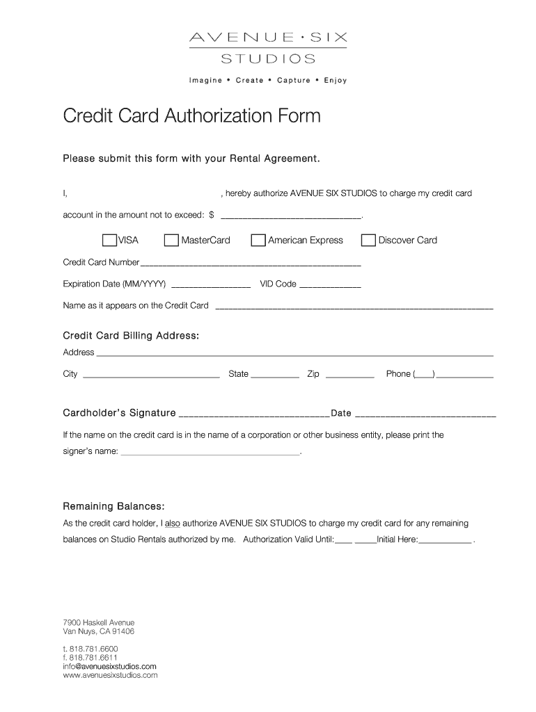 Fillable Online Credit Card Autho.doc Fax Email Print - pdfFiller