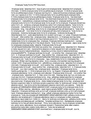 Fillable Online highridgechurch Employee Tardy Forms PDF ...