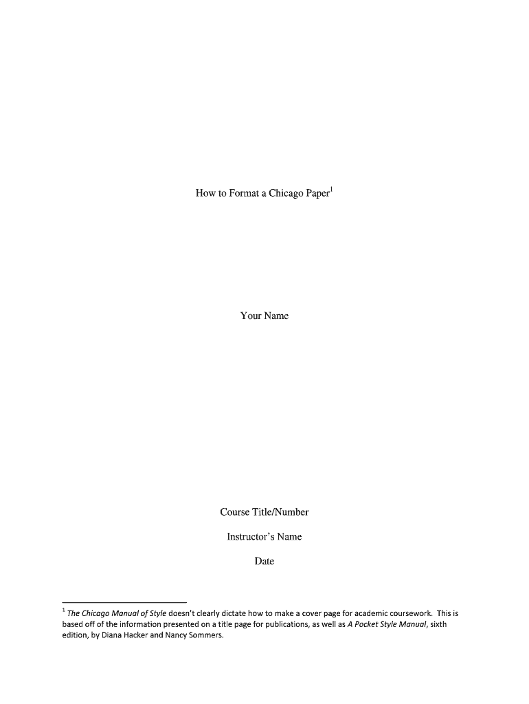 Fillable Online How to Format a Chicago Paper1 Fax Email Print - pdfFiller