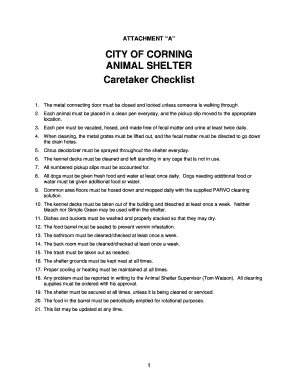 Fillable Online Caretaker Checklist Fax Email Print - pdfFiller