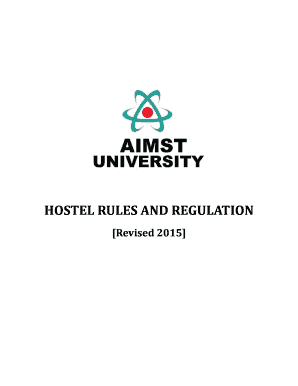 Fillable Online HOSTEL RULES AND REGULATION Fax Email Print - pdfFiller