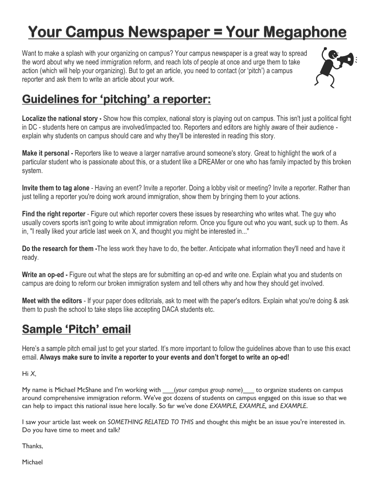 Fillable Online Your Campus Newspaper Your Megaphone Fax Email Print ...