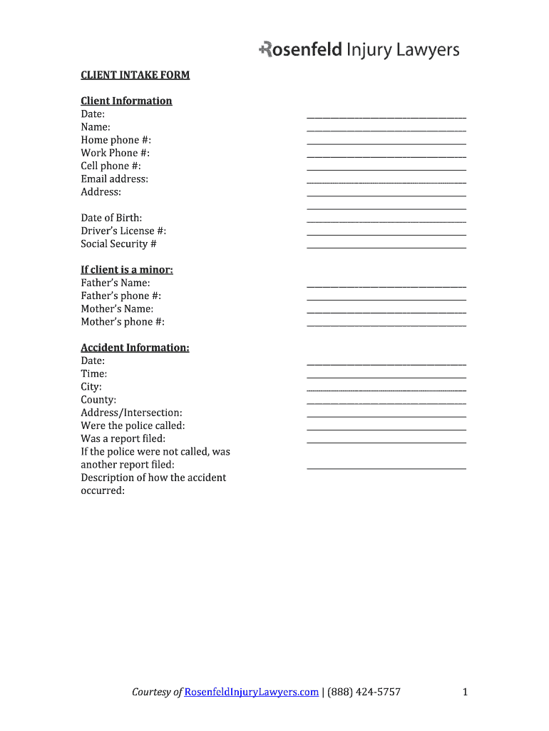 Fillable Online CLIENT INTAKE FORM. CLIENT INTAKE FORM Fax Email Print ...