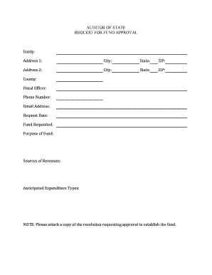 Fillable Online ohioauditor REQUEST FOR FUND APPROVAL Fax Email Print ...