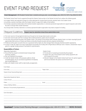Fillable Online studentcenter gsu EVENT FUND REQUEST - studentcenter ...