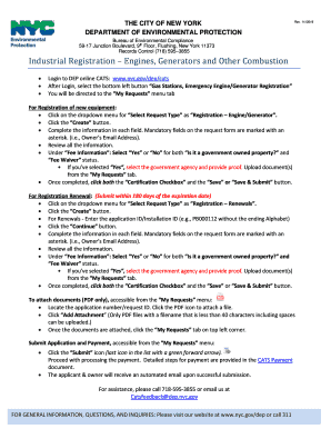 Fillable Online Industrial Registration Engines, Generators and Other ...