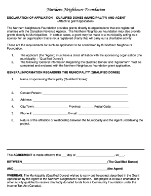 Fillable Online DECLARATION OF AFFILIATION QUALIFIED DONEE ...