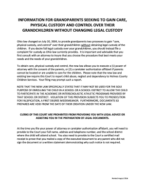 Fillable Online co holmes oh Grandparent Power of Attorney (POA ...