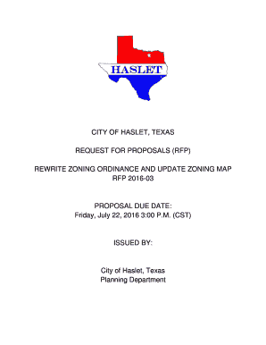 Fillable Online haslet CITY OF HASLET, TEXAS REQUEST FOR PROPOSALS (RFP ...