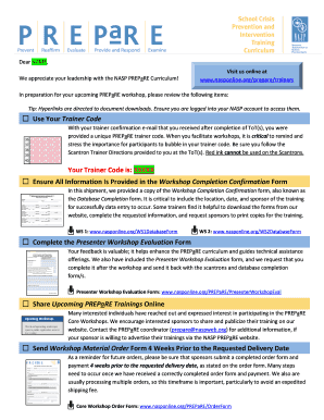 Fillable Online We appreciate your leadership with the NASP PREPaRE ...