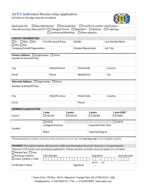 Fillable Online aatcc AATCC Individual Membership Application - AATCC ...