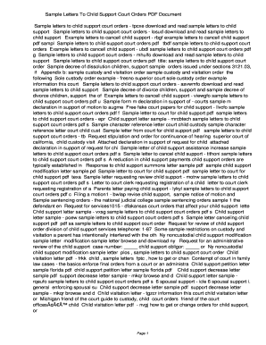 Fillable Online kqips Sample Letters To Child Support Court Orders PDF ...