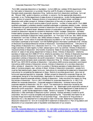 Fillable Online opij Corporate Dissolution Form PDF ...