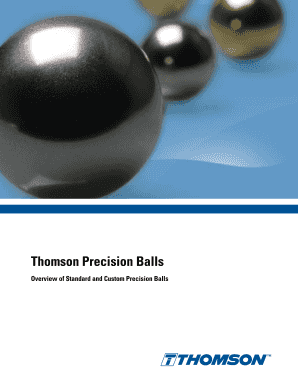 Fillable Online Thomson Precision Balls Fax Email Print - pdfFiller