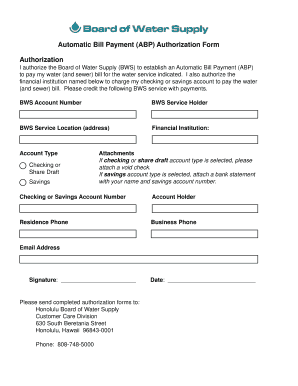 Fillable Online Automatic Bill Payment (ABP) Authorization Form ...