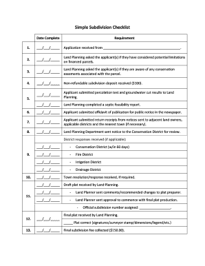 Fillable Online bighorncountywy Simple Subdivision Checklist ...