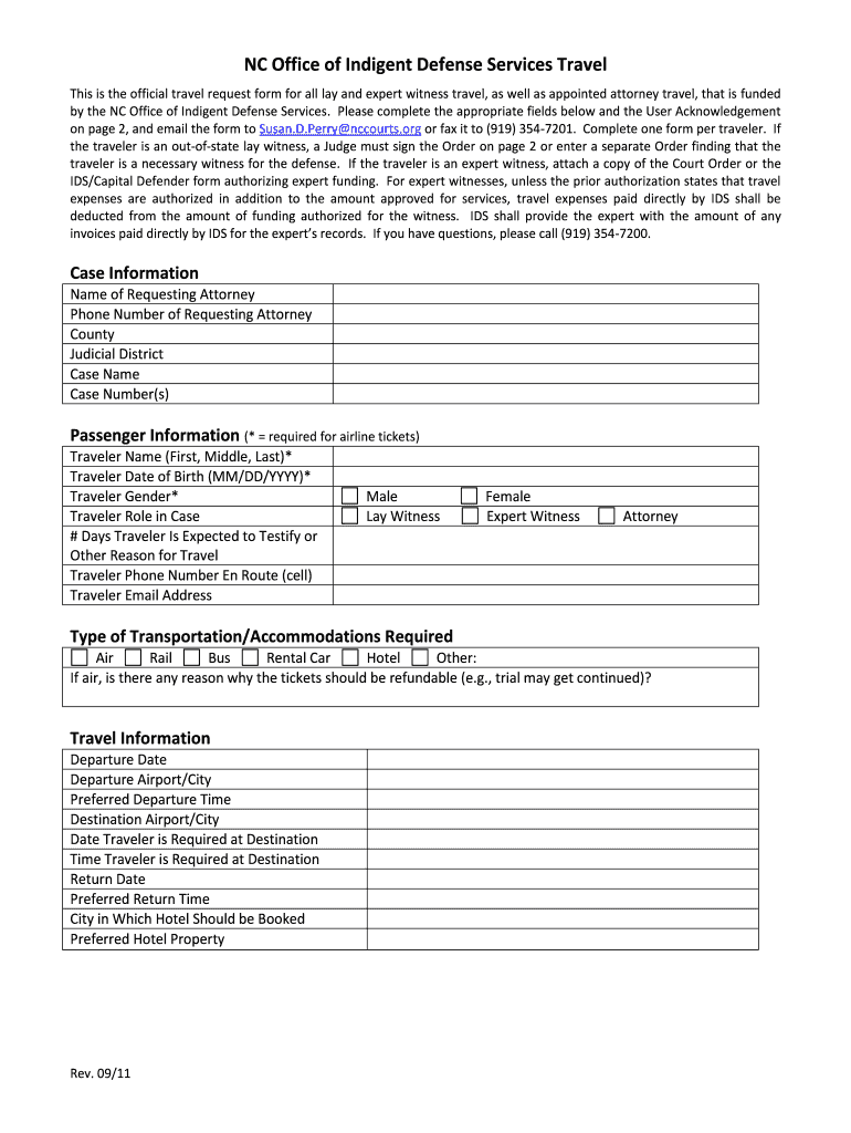 Fillable Online sog unc This is the official travel request form for ...