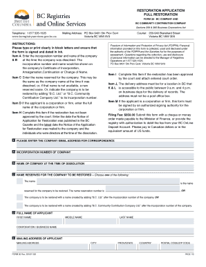 Fillable Online FULL RESTORATION Fax Email Print - pdfFiller