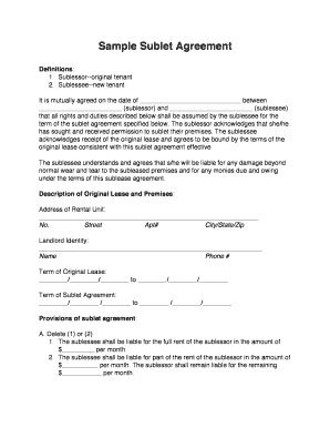 Fillable Online Sublessor--original tenant Fax Email Print - pdfFiller