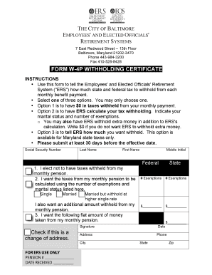 Fillable Online bcers FORM W-4P WITHHOLDING CERTIFICATE - bcers.org Fax ...
