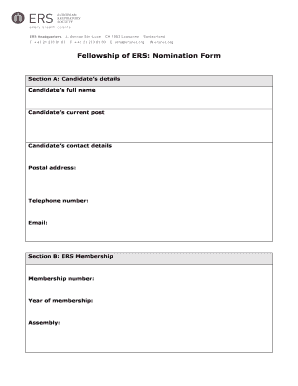 Fillable Online ersnet Download the application form - ERS - European ...