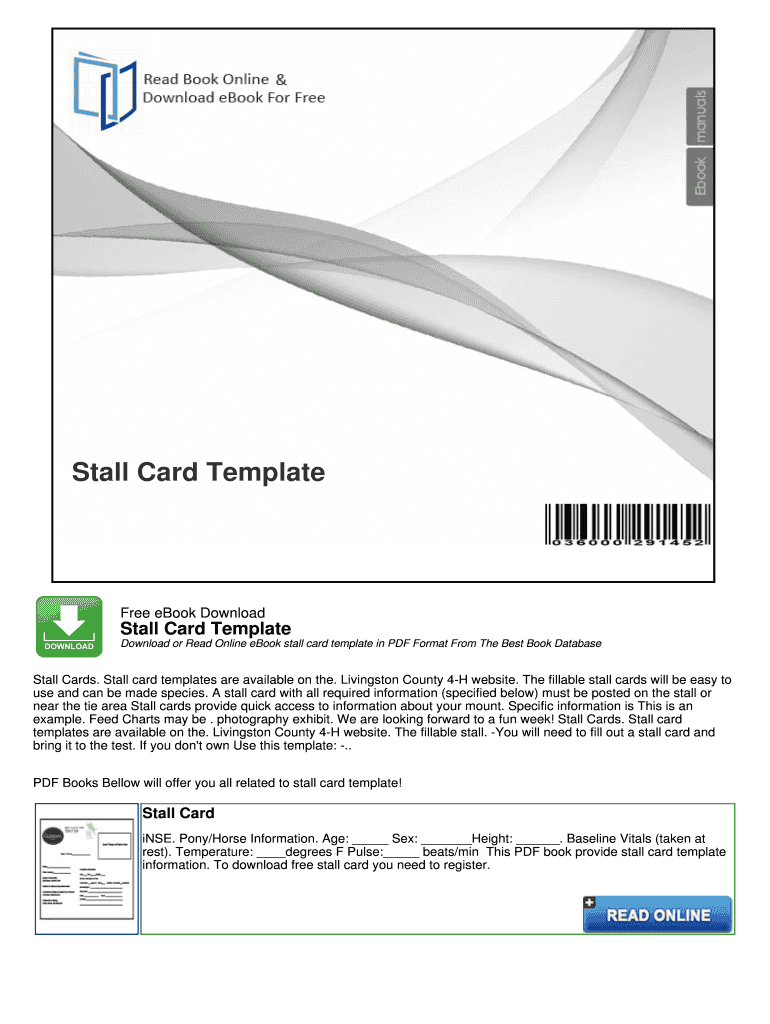 Fillable Online Stall Card Template - nocread.com Fax Email Print ...