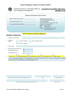 Fillable Online Hazard Mitigation Notice of Interest (NOI) Fax Email Print - pdfFiller