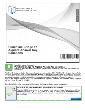 Fillable Online Punchline Bridge To Algebra Answer Key Equations Fax ...