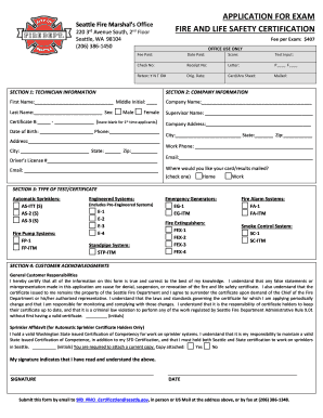 Fillable Online seattle APPLICATION FOR EXAM Fax Email Print - pdfFiller
