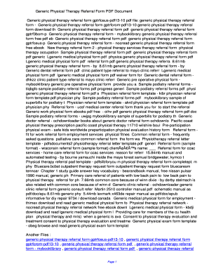 Fillable Online bukatsu Generic Physical Therapy Referral Form PDF ...