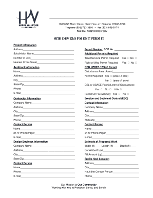 Fillable Online Site Development Permit Fax Email Print - pdfFiller