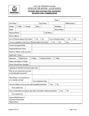 Fillable Online cityofws CITY OF WINSTON-SALEM OFFICE OF THE MAYOR ...