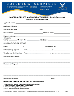 Fillable Online HOARDING REPORT & CONSENT APPLICATION (Public Fax Email ...