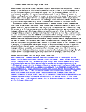 Fillable Online axiou Sample Consent Form For Single Parent Travel ...