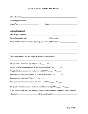 Fillable Online Asthma Management Fax Email Print - pdfFiller