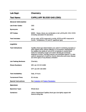 Fillable Online CAPILLARY BLOOD GAS (CBG) Fax Email Print - pdfFiller