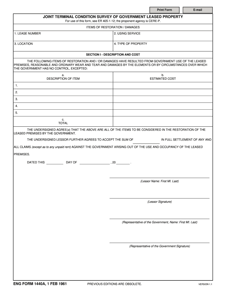 Fillable Online publications usace army ENG FORM 1440A Joint Terminal ...