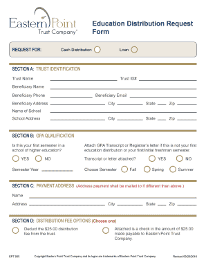 Fillable Online Education Distribution Request Fax Email Print - pdfFiller