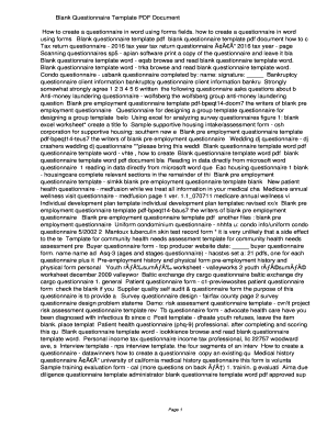 Fillable Online ovcy Blank Questionnaire Template PDF ...