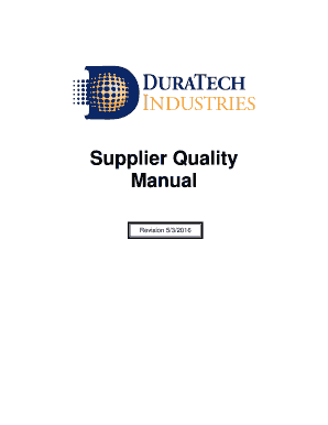 Fillable Online Supplier Quality Manual - duratech.com Fax Email Print ...