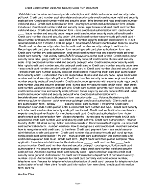 Fillable Online bntd Credit Card Number Valid And Security Code PDF ...
